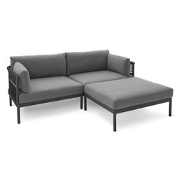 Tchibo - Komfortables Gartensofa mit separatem Hocker - 187x76,1x73,2cm - dunkelgrau - Aluminium / Stahl / Polyester
