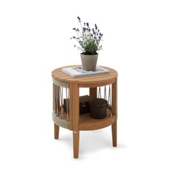 Tchibo - Garten-Beistelltisch mit abnehmbarer Tischplatte - 57x55x28,5cm - beige - Holz / Akazienholz / Polypropylen