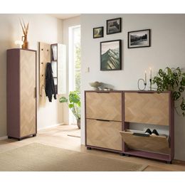 Tchibo - Spiegelregal &raquo;Piazza&laquo; - 30x19,6x110,6cm - rosa - Holz / Glas / Metall