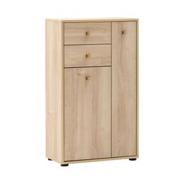 Tchibo - Highboard &raquo;Flora&laquo; - 60,2x33x104,4cm - schwarz - Holz / Metall / Kunststoff