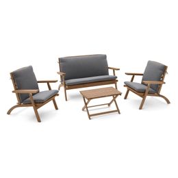 Tchibo - Zusammenklappbares Garten-Lounge-Set mit Premium-Kissen - 71,2x77x83cm - anthrazit - Akazienholz / Polyester / Polyurethan