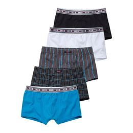 H.I.S. H.I.S Boxer (5 St&uuml;ck) Jungen Gr&ouml;&szlig;e 122/128 himmelblau / kastanienbraun / anthrazit / schwarz / wei&szlig;
