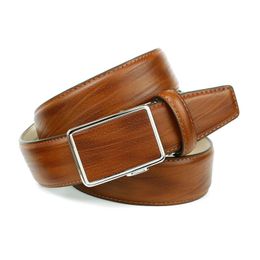 Anthoni Crown Herren Lederg&uuml;rtel in angesagter Cognac Farbe, Schlie&szlig;e farblich passend bezogen braun 115