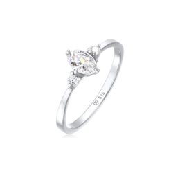 Elli Damen Fingerring &raquo;Zirkonia Oval Verlobung 925 Silber&laquo; silber