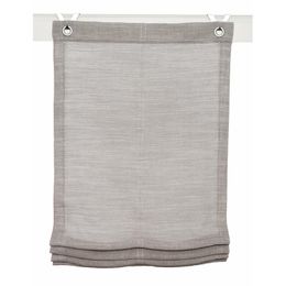 Kutti Raffrollo &raquo;Skagen&laquo; mit Hakenaufh&auml;ngung ohne Bohren einfarbig, uni, matt, mit Struktur, Leinenoptik grau Obermaterial: 100% Polyester 130cm, 