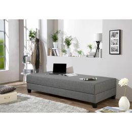 Maintal G&auml;stebett mit Bettkasten grau Holzwerkstoff Struktur Holzwerkstoff, Liegefl&auml;che B/L: 90cm x 200cm, Bonnell-Federkernmatratze
