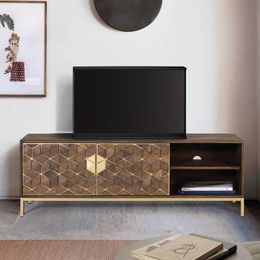 Pharao24.de TV Sideboard Fernsehschrank in modernem Design aus Massivholz