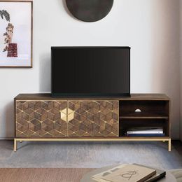 Pharao24.de TV Sideboard Fernsehschrank in modernem Design aus Massivholz