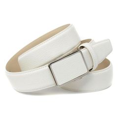 Anthoni Crown Herren Lederg&uuml;rtel mit tonalem Stitching, leicht bombiert wei&szlig; 100