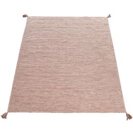 Paco Home Teppich &raquo;Kilim 210&laquo; rechteckig 12 mm H&ouml;he Handgwebt, Flachgewebe, reine Baumwolle, handgewebt, Uni Farben beige Baumwolle B : 80cm 1 Stk., 12mm, L: 