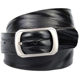 Anthoni Crown Herren Lederg&uuml;rtel Jeansg&uuml;rtel genarbt schwarz 90