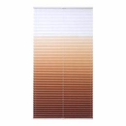 Liedeco Plissee &raquo;Farbverlauf&laquo; Lichtschutz ohne Bohren verspannt braun Obermaterial: 100% Polyester 130cm, zweiseitig verschiebbar, 45cm