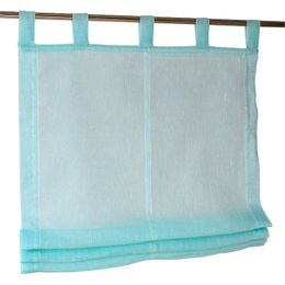 Kutti Raffrollo &raquo;Brondby&laquo; mit Schlaufen freih&auml;ngend halbtransparent, Polyester, Schlaufen blau Obermaterial: 100% Polyester 145cm, einseitig verschiebbar, 