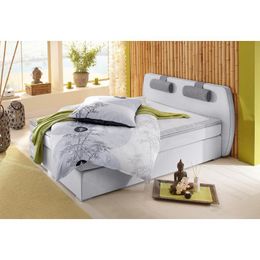 ATLANTIC HOME COLLECTION Boxspringbett &raquo;Rex&laquo; mit Topper und verstellbaren Nackenkissen grau Kopfteil, untere Box, Obermatratze und Topper sind mit 
