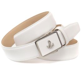 Anthoni Crown Herren Lederg&uuml;rtel wei&szlig; 85