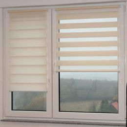Kutti Doppelrollo &raquo;Sola&laquo; Lichtschutz ohne Bohren freih&auml;ngend DUO-Rollo, Fixma&szlig;, mit Klemmtr&auml;ger, blickdicht, Sichtschutz beige Polyester 160cm, 45cm