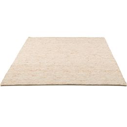 Sansibar Wollteppich &raquo;H&ouml;rnum&laquo; rechteckig 12 mm H&ouml;he Handweb Teppich, meliert, reine gewalkte Wolle, handgewebt beige Schurwolle B : 90cm 1 Stk., 12mm, L: 160cm