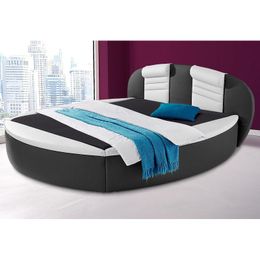 Westfalia Schlafkomfort Rundbett mit Bettkasten schwarz Bezug Bett: Kunstleder;Bonnell-Federkernmatratze: 51% Polypropylen, 39% Polyester, 10% Baumwolle;Kaltschaummatratze: 