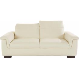 DOMO collection 2,5-Sitzer &raquo;Sully bequem, Breite 210cm, zeitlos und elegant&laquo; wahlweise mit R&uuml;ckenverstellung beige Luxus-Microfaser (100% Polyester);