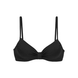Lascana Damen Lascana B&uuml;gel-Bikini-Top mit wattierten Cups schwarz 42, Cup E