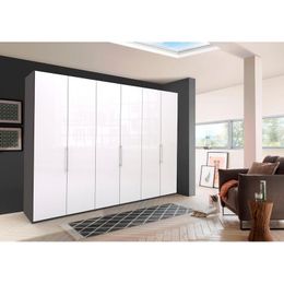 Wiemann Faltt&uuml;renschrank &raquo;Loft&laquo; Glasfront wei&szlig; havanna, B/H/T: 300cm x 236cm x 58cm, T&uuml;ren: 6 Stk. 6-t&uuml;rig