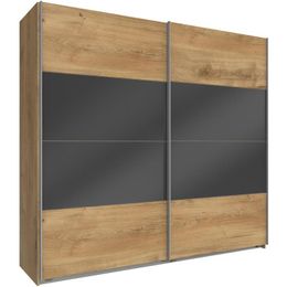 wimex Schwebet&uuml;renschrank &raquo;Easy&laquo; mit Teilglas grau B/H/T: 270cm x 210cm x 65cm, T&uuml;ren: 2 Stk.