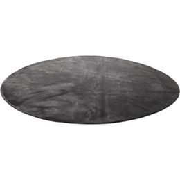 Teppich &raquo;Lago&laquo; rund 19 mm H&ouml;he Kurzflor, Uni Farben, ideal im Wohnzimmer & Schlafzimmer grau Polyester B : 120cm &Oslash; 120cm 1 Stk., 19mm, L: 120cm &Oslash; 
