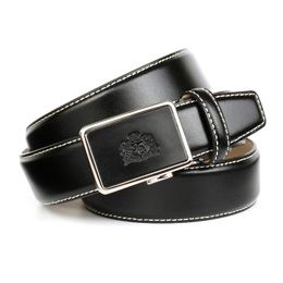 Anthoni Crown Herren Lederg&uuml;rtel mit Kontrast Stitching schwarz 95