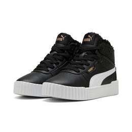 Sneaker Puma "CARINA 3.0 MID WTR PS", M&auml;dchen, Gr. 35, schwarz-wei&szlig; (Puma schwarz, Puma wei&szlig;), Synthetik, Schuhe Sneaker