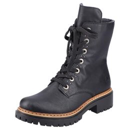 Rieker Damen Schn&uuml;rstiefelette mit kr&auml;ftiger Profilsohle schwarz 37