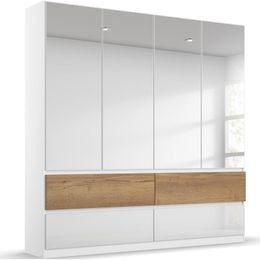 Rauch Dreht&uuml;renschrank &raquo;Winnipeg&laquo; grifflose Front, Schubk&auml;sten m. Griffmulde, auch mit Beleuchtung wei&szlig; Holzwerkstoff alpinwei&szlig;, B/H/T: 181cm x 210cm 