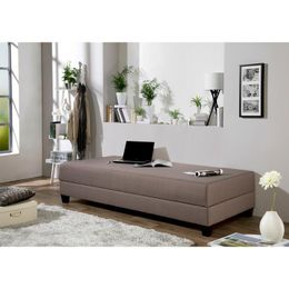Maintal G&auml;stebett mit Bettkasten grau Holzwerkstoff Struktur Holzwerkstoff, Liegefl&auml;che B/L: 80cm x 200cm, 5-Zonen-Tonnentaschen-Federkernmatratze