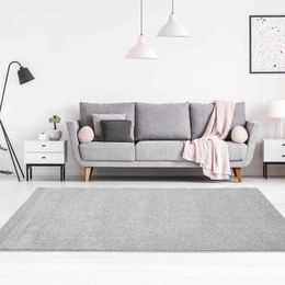 Carpet City Teppich &raquo;Moda Soft 2081&laquo; rechteckig 11 mm H&ouml;he Kurzflor, Uni-Farben, Weicher Flor grau Kunstfaser
