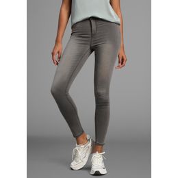 Skinny-fit-Jeans Arizona "Ultra Stretch", Damen, Gr. 42, N-Gr, grau (grau used), Jeans, Obermaterial: 63% Baumwolle, 32% Polyester, 5% Elasthan, skinny fit kn&ouml;chellang, Jeans Skinny-fit-Jeans, extra-eng geschnittene Beinform, modische Used-Waschung, Topseller