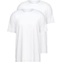 T-Shirt Calida "Natural Benefit", Herren, Gr. XL (56), wei&szlig;, Single Jersey, Obermaterial: 100% Baumwolle, unifarben, normal h&uuml;ftbedeckend, Rundhals, gerader Abschluss, Shirts T-Shirt, Modern Fit, Single Jersey, Kurzarm, Rundhals-Ausschnitt