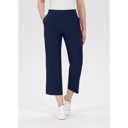 Culotte Stehmann "FENJA", Damen, Gr. 42, N-Gr, blau (marine,300), Stoff, Obermaterial: 65% Viskose, 30% Polyamid, 5% Elasthan, straight fit 7/8-L&auml;nge, Hosen Culotte, Sommerhose mit elastischem Bund und geradem Bein