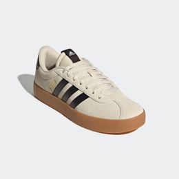 Sneaker adidas Sportswear "VL COURT 3.0", Herren, Gr. 45, schwarz (alumina, core schwarz, gold metallic), Leder, Synthetik, Schuhe Sneaker, inspiriert vom Design des adidas samba, Topseller