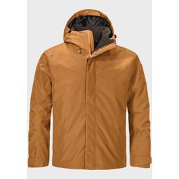 Sch&ouml;ffel Doppeljacke SCH&Ouml;FFEL "Hiking 3in1 Jacket Style Okere MNS", Herren, Gr. 52, braun (4745, braun), Aussenjacke Oberstoff: Aussenseite: 100% Polyester; (Membran: Thermoplastisches Polyurethan); Futter: 100% Polyester Innenjacke Oberstoff: 100% Polyester; Futter &Auml;rmel: 100% Polyester, regular fit, hoch geschlossener Ausschnitt, Jacken Doppeljacke