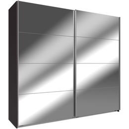 Schwebet&uuml;renschrank wimex "Easy", grau (graphit, spiegel), B:225cm H:210cm T:65cm, Schr&auml;nke, Schwebet&uuml;renschrank, mit Vollspiegel
