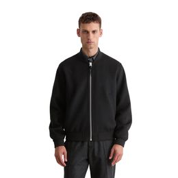 Marc O'Polo Blouson MARC O'POLO, Herren, Gr. XXL, schwarz, Obermaterial: 50% Wolle, 50% Polyester, regular fit, Rippb&uuml;ndchen, Jacken Blouson, regular fit aus recyceltem Woll-Mix