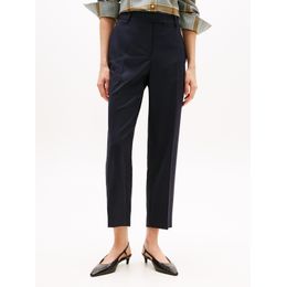 Anzughose Tommy Hilfiger "TIMELESS WOOL SLIM STRT PANT", Damen, Gr. 38, N-Gr, schwarz, Web, Obermaterial: 54% Polyester, 44% Wolle, 2% Elasthan, unifarben, slim fit kn&ouml;chellang, Hosen Anzughose, mit Wolle