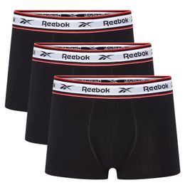 Trunk Reebok "BARLOW", Herren, Gr. M, schwarz, Single Jersey, Obermaterial: 95% Baumwolle, 5% Elasthan, bedruckt, unifarben mit Farbeinsatz, eng, Unterhosen Trunk, basic, bequem, weich, mit Logo, breiter Bund, Baumwollmix