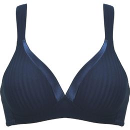 Schalen-BH Naturana "The Wednesday", Damen, Gr. 95, Cup C, blau (navy), Satin, Obermaterial: 84% Polyamid, 16% Elasthan, unifarben, BHs Schalen-BH, mit Schale, Satinbesatz, breite Tr&auml;ger, Entlastungstr&auml;ger, feminin