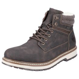Winterstiefelette Rieker, Herren, Gr. 43, braun (dunkelbraun), Lederimitat, Textil, Schuhe Winterstiefelette, mit TEX-Membran
