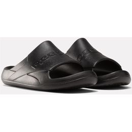 Badesandale Reebok "Reebok CLEAN SLIDE", Damen, Gr. 37,5, schwarz, Synthetik, Schuhe Badesandale, Badelatschen