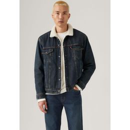 Levi's Jeansjacke LEVI'S, Herren, Gr. S, night shadows sherpa, Jeans, Obermaterial: 100% Baumwolle, relaxed fit normal, Manschette, Jacken Jeansjacke, Warm gef&uuml;ttert