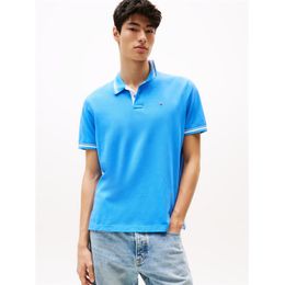 Poloshirt Tommy Jeans "TJM REG TIPPED POLO EXT", Herren, Gr. S, copenhagen blau, Jersey, Obermaterial: 100% Baumwolle, unifarben, regular fit normal, Rundhals, eingesetzt angesetztes B&uuml;ndchen kontrastfarben, Shirts Poloshirt, Mit Rundhalsausschnitt