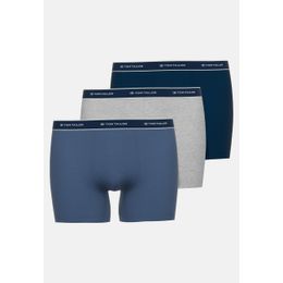 Boxershorts Tom Tailor "Buffer", Herren, Gr. M, blau, Single Jersey, Obermaterial: 95% Baumwolle, 5% Elasthan, bequem, Unterhosen Boxershorts, bequem, basic, eng, atmungsaktiv, Logobund, Baumwollmix