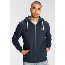 Kapuzensweatjacke AJC, Herren, Gr. M (48/50), blau (marine), Sweatware, Obermaterial: 55% Baumwolle, 45% Polyester. Kapuzenfutter: 65% Polyester, 35% Baumwolle, unifarben, schmal h&uuml;ftbedeckend, Rippb&uuml;ndchen, Sweatjacken Kapuzensweatjacke