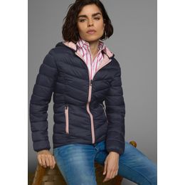 Steppjacke Kangaroos, Damen, Gr. 48, blau (marine, rosa), Web, Obermaterial: 100% Polyamid. Futter: 100% Polyamid. Wattierung: 100% Polyester, kontrastfarbene Details, unifarben mit Farbeinsatz, figurbetont h&uuml;ftbedeckend, Jacken Steppjacke, mit kontrastfarbenen Details, Topseller